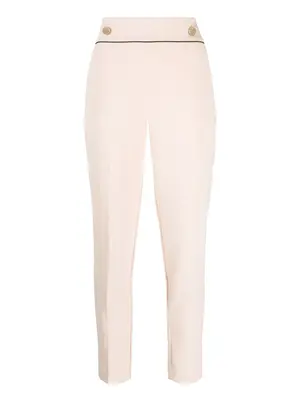 Liu Jo Button-embellished Cropped Trousers - Pink