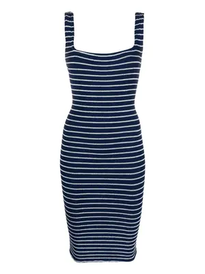 Hunza G Striped Tank Dress Blue