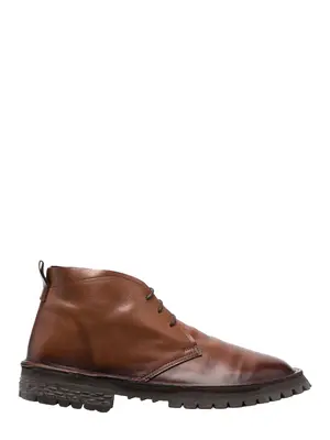 Moma Lace-up Leather Boots - Brown
