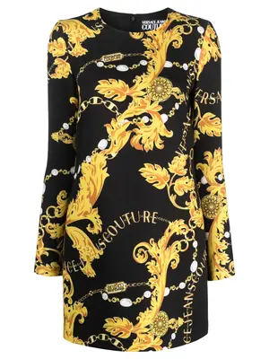 Versace Baroque Print Minidress - Black