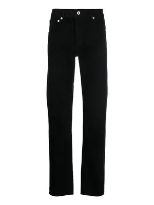 Kenzo Logo Patch Straight-leg Jeans - Black
