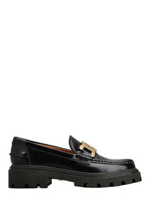 TOD'S Gomma Pesante Leather Loafers - Black