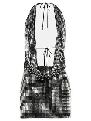David Koma Cowl Neck Embellished Minidress - Silver