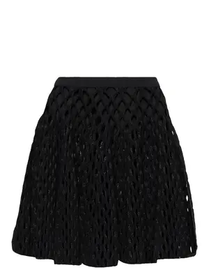 Alaïa High-rise Open-knit Miniskirt - Black