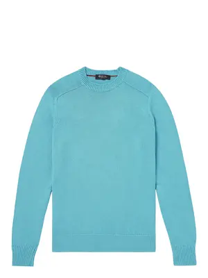 Loro Piana Cotton And Silk-blend Sweater - Blue