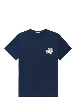 Moncler Logo-appliquéd Cotton-jersey T-shirt - Blue