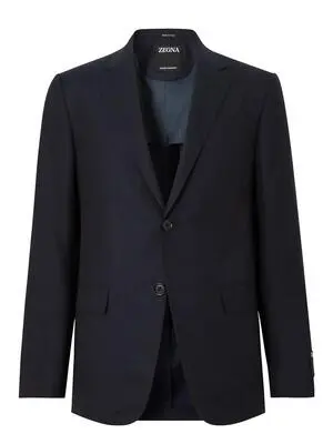Zegna Wool-blend Blazer - Blue