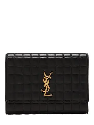 Saint Laurent Monogram Flap Pouch - Nero