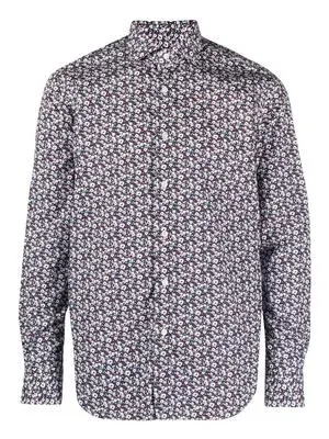 XACUS Floral-print Cotton Shirt - Red