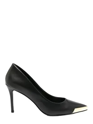 Versace 85mm Metal-toe Leather Pumps - Black