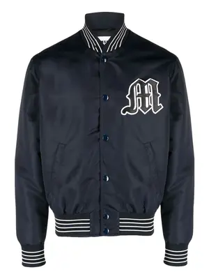 MSGM Logo-patch Bomber Jacket - Blue