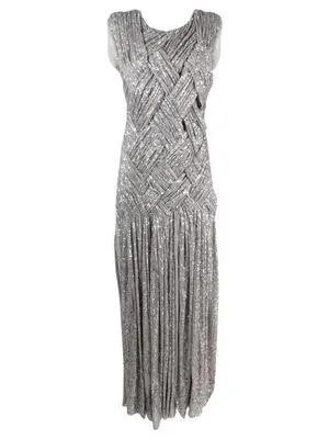 ATU BODY COUTURE Emotional Braided Maxi Dress - Silver