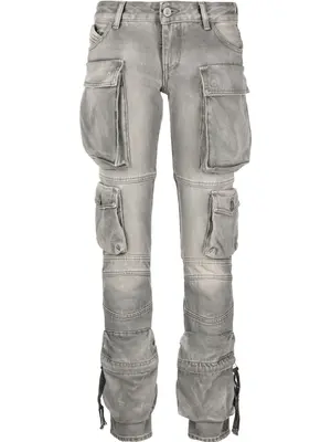 Attico Essie Tapered Cargo Jeans - Grey