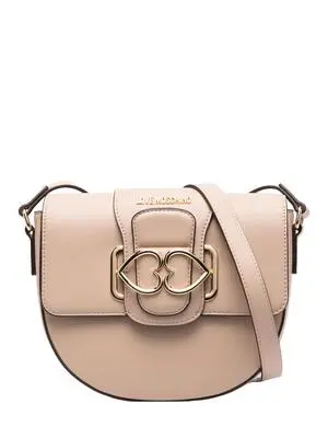 Moschino Heart Plaque Crossbody Bag - Neutrals