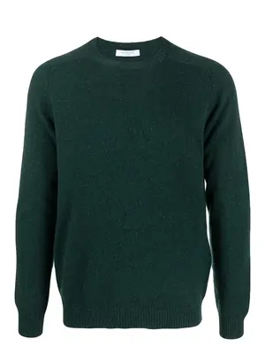 Boglioli Ribbed Trim Cashmere Jumper - Green