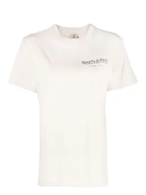 SPORTY & RICH Sporty & Rich Logo-Print Cotton T-Shirt