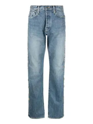 Kapital Stud-embellished Straight-leg Jeans - Blue