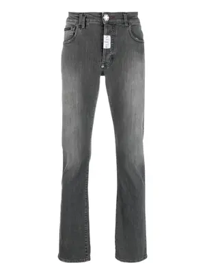Philipp Plein Logo-patch Slim-cut Jeans - Grey