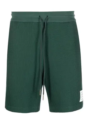 Thom Browne Waffle-effect Drawstring Shorts - Green