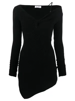 Attico Desai Asymmetric Minidress - Black
