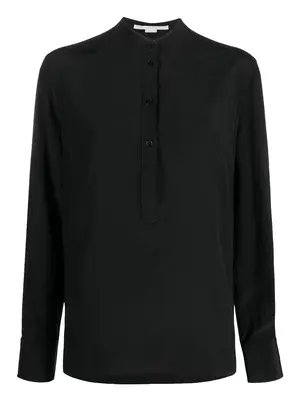 Stella McCartney Band-collar Silk Blouse - Black