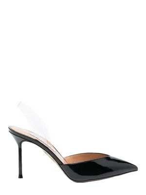 AQUAZZURA V Plexi 90mm Slingback Pumps - Black