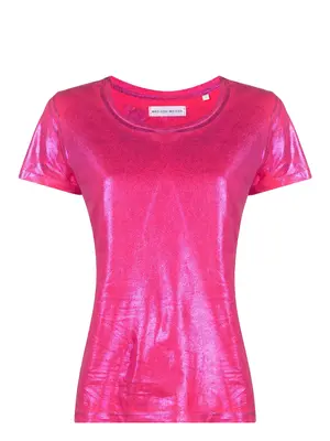 MADISON.MAISON Short-sleeve Lamé T-shirt - Pink