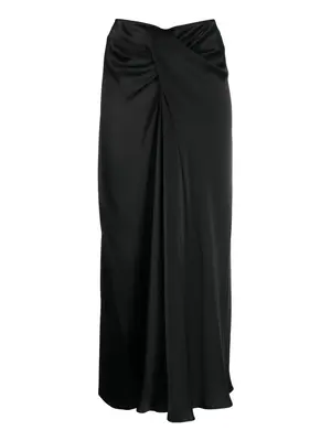 Stella McCartney Twist-detail Draped Midi Skirt - Black