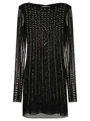 Patrizia Pepe Crystal-embellished Minidress - Black