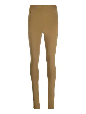 Wardrobe.NYC Ankle-zip High-waist Leggings - Brown
