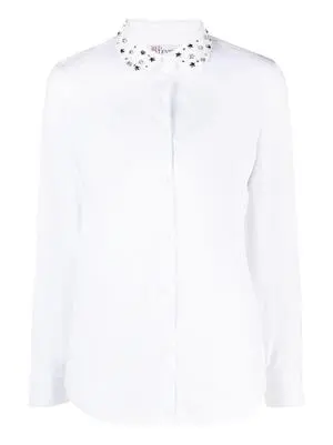Red Valentino Studded-collar Button-up Shirt - White