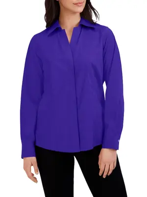Foxcroft Foxcroft Taylor Stretch Shirt Blue Iris