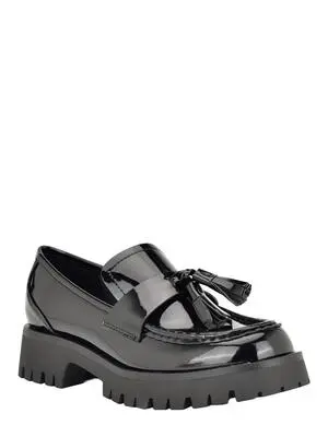 Nine West Garry Platform Tassel Loafer - Black Patent