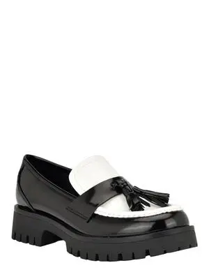 Nine West Garry Platform Tassel Loafer - Black/white