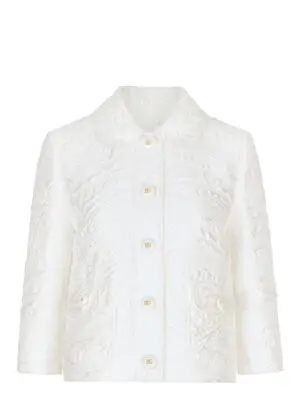 Dolce & Gabbana Brocade Jacket With Dg Buttons - White