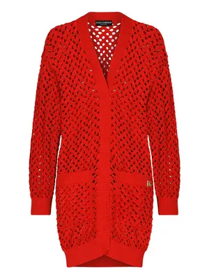 Dolce & Gabbana Long Crochet Cardigan - Red