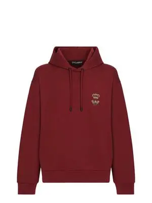 Dolce & Gabbana Cotton Jersey Hoodie With Embroidery - Bordeaux
