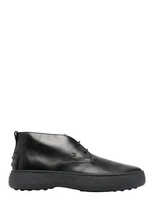 TOD'S Desert Leather Boots - Black