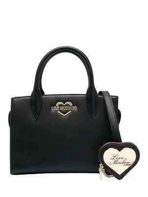 Moschino Logo Plaque Tote Bag - Black