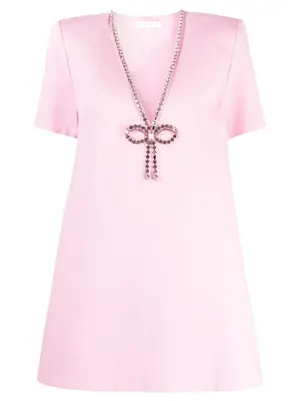 AREA Crystal-embellished Mini Dress - Pink