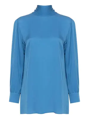 Gucci Pussy-bow Collar Silk Blouse - Blue