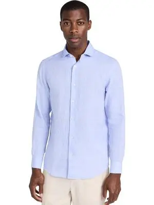 Frescobol Carioca Antonio Linen Shirt - Baby Blue