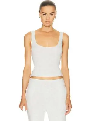 LESET Lauren Scoop Neck Tank Top - Cloud