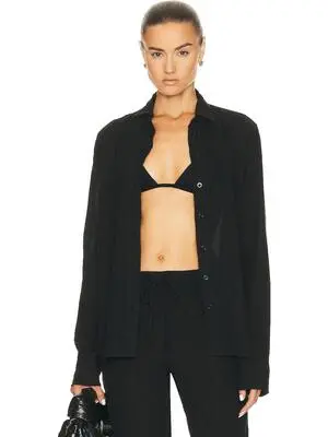 Eterne Eterne Jolene Button Down Top Black