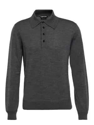 TOM FORD Wool Polo Shirt - Grey