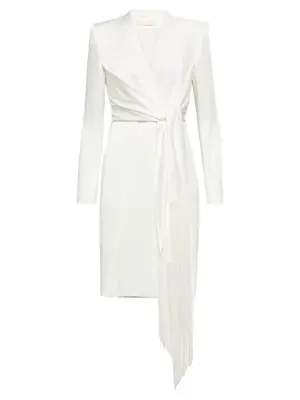 Max Mara Maura Satin Wrap Dress - White