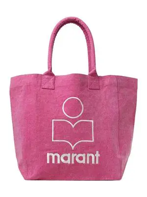 Isabel Marant Cotton Tote Bag With Logo - Fuchsia