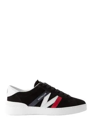 Moncler Leather-trimmed Suede Sneakers - Black