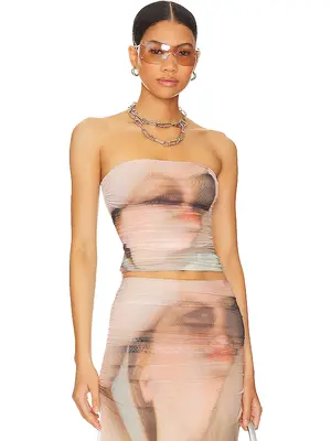 AFRM Pasquina Strapless Top - Nude Portrait