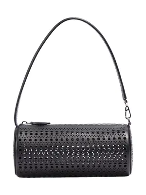 Alaïa Tube Perforated Leather Shoulder Bag - Black